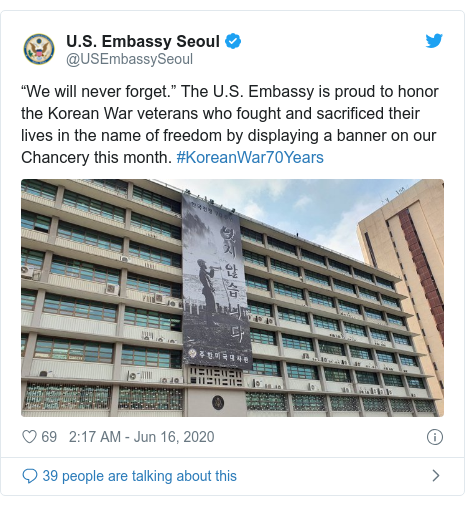 US embassy in South Korea takes down Black Lives Matter banner - BBC News