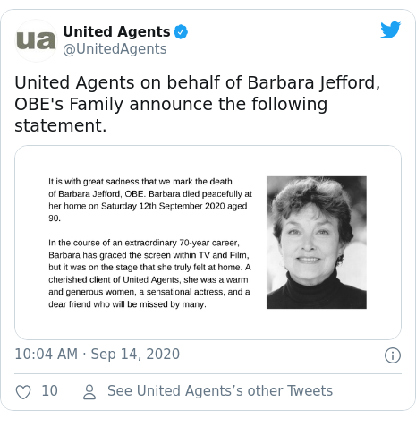 Barbara Jefford: Leading classical actress dies aged 90 - BBC News