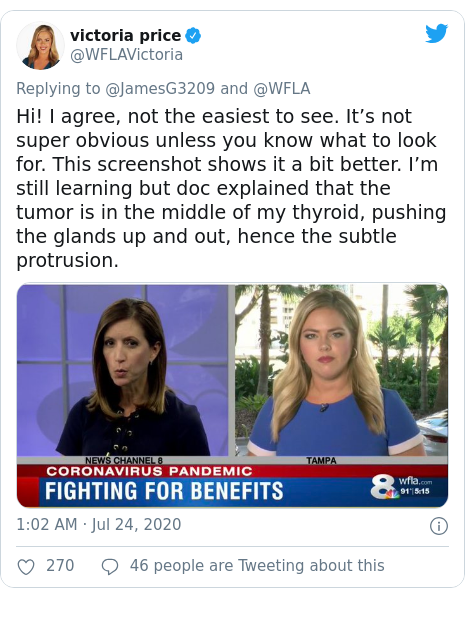 Viewer spots Florida reporter Victoria Price's cancer growth - BBC News