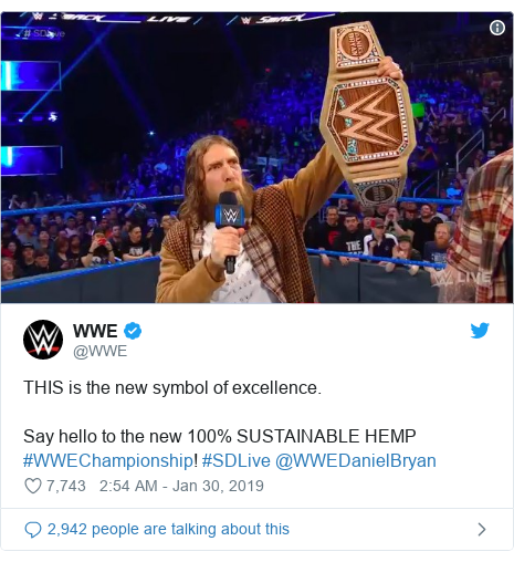 WWE: Daniel Bryan reveals new eco-friendly title belt - BBC News