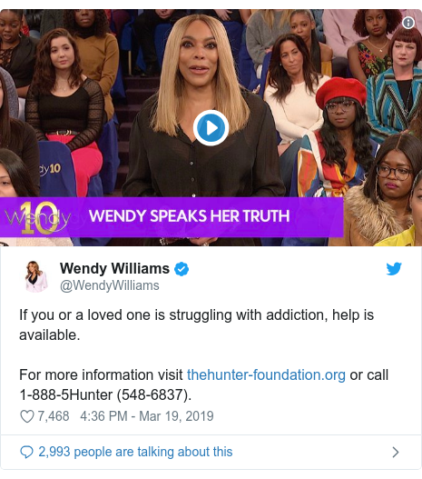 Wendy Williams seeking addiction help and living in sober house - BBC News
