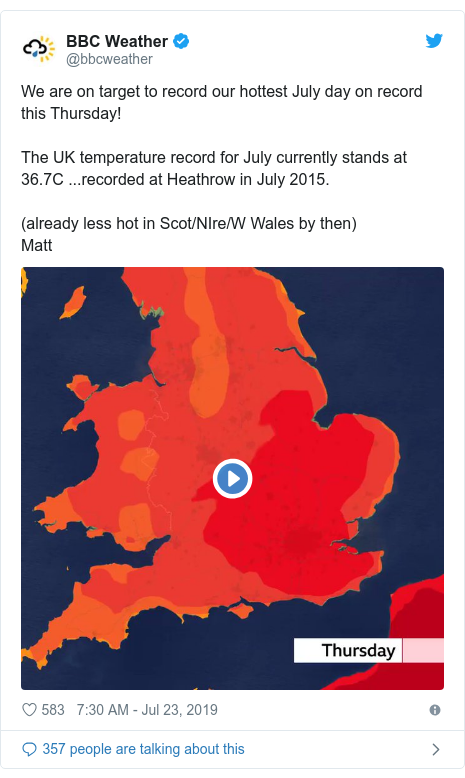 UK heatwave: Extraordinary temperatures 'could break records' - BBC News