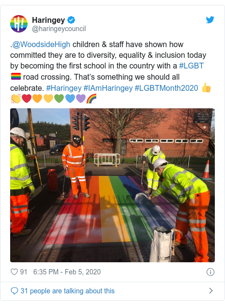 London school abused over LGBT rainbow crossing - BBC News