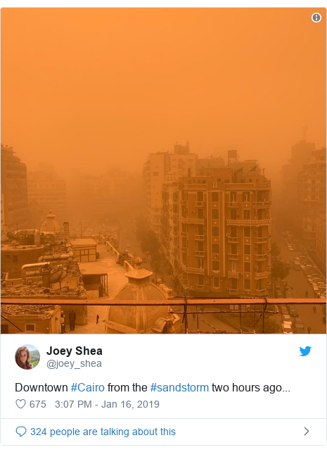 In pictures: Cairo turns orange as sandstorm sweeps Egypt - BBC News