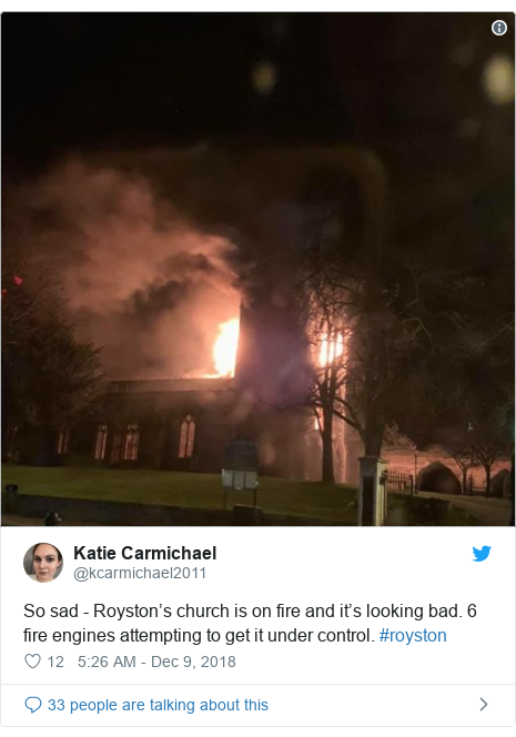Royston church fire: Arson probe under way - BBC News