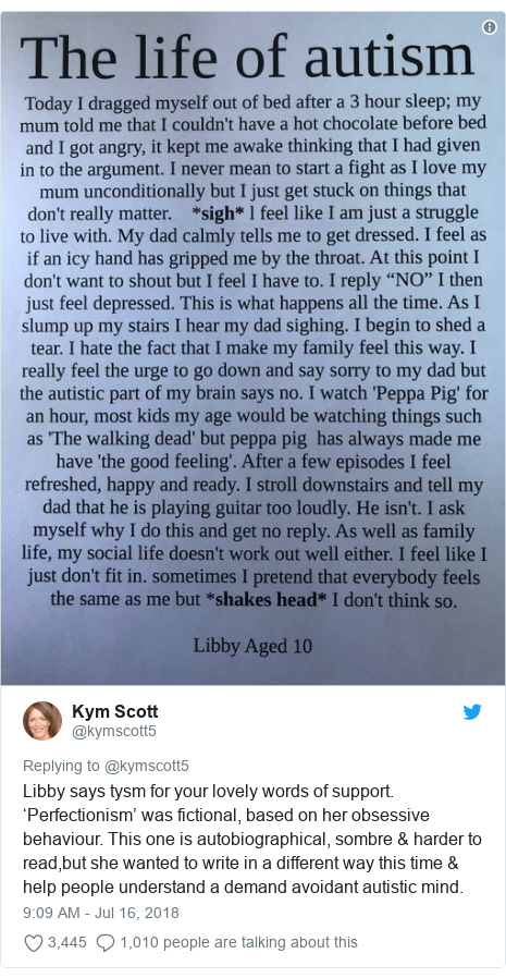 Autistic girl praised for 'life as perfectionist' account - BBC News