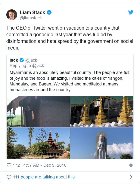 Twitter CEO Jack Dorsey criticised for 'tone deaf' Myanmar tweets - BBC ...