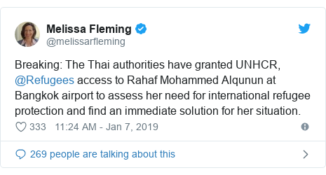 Rahaf al-Qunun: Thailand vows not to deport Saudi woman - BBC News