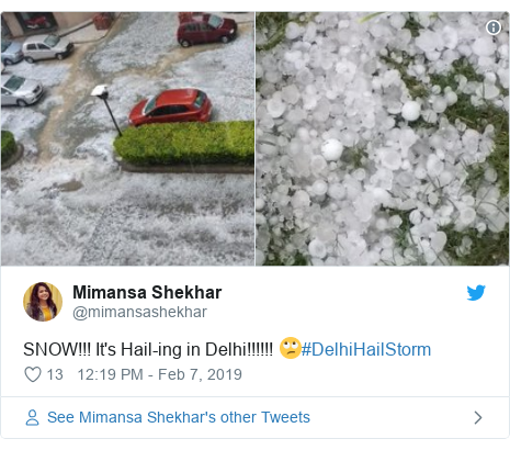 India capital Delhi enjoys unusual hail storm - BBC News