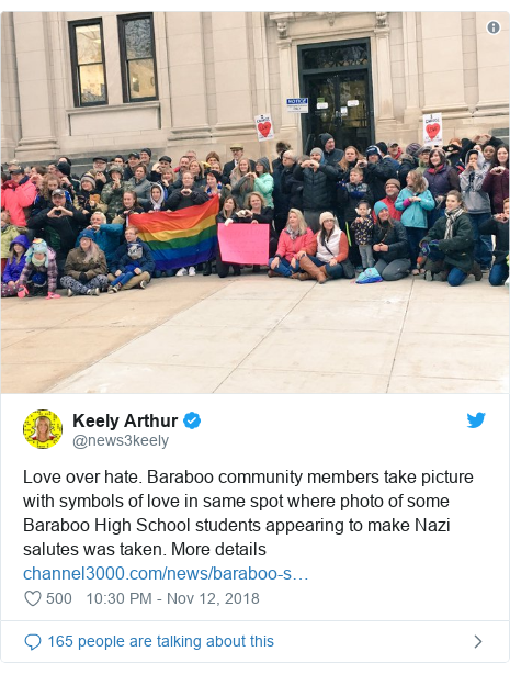 Wisconsin school students' Nazi salute photo provokes uproar - BBC News