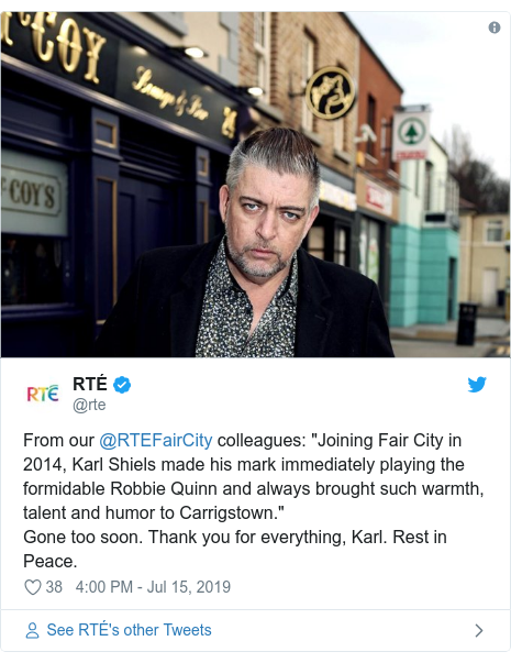 Karl Shiels: Irish TV and theatre star dies at 47 - BBC News