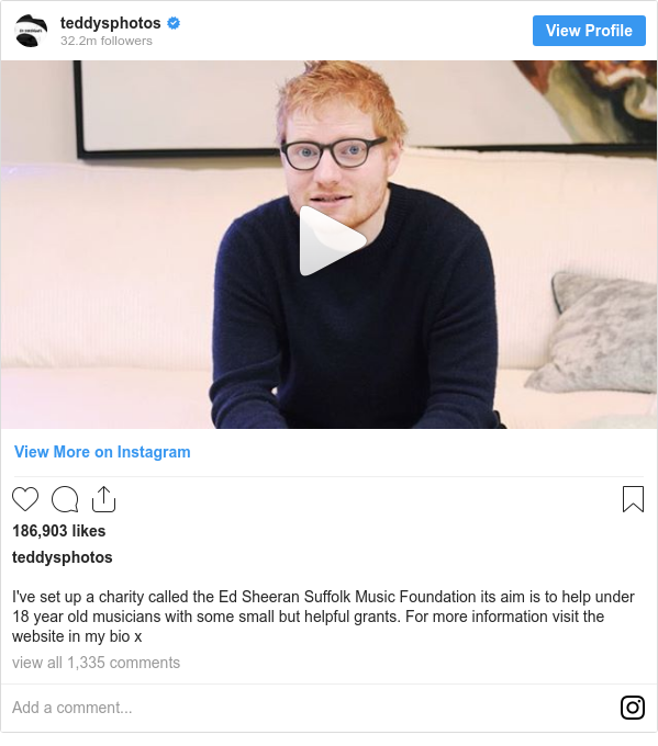 Ed Sheeran launches foundation to help young Suffolk musicians - BBC News