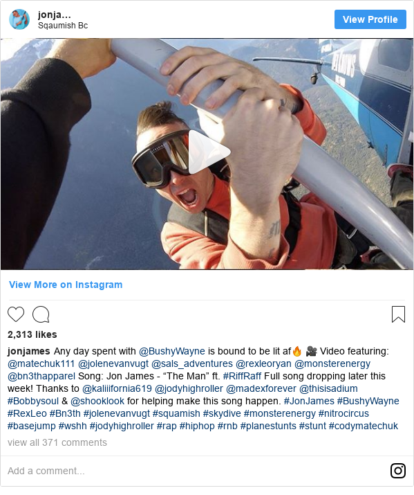 Canadian rapper Jon James falls to his death in music video stunt - BBC ...