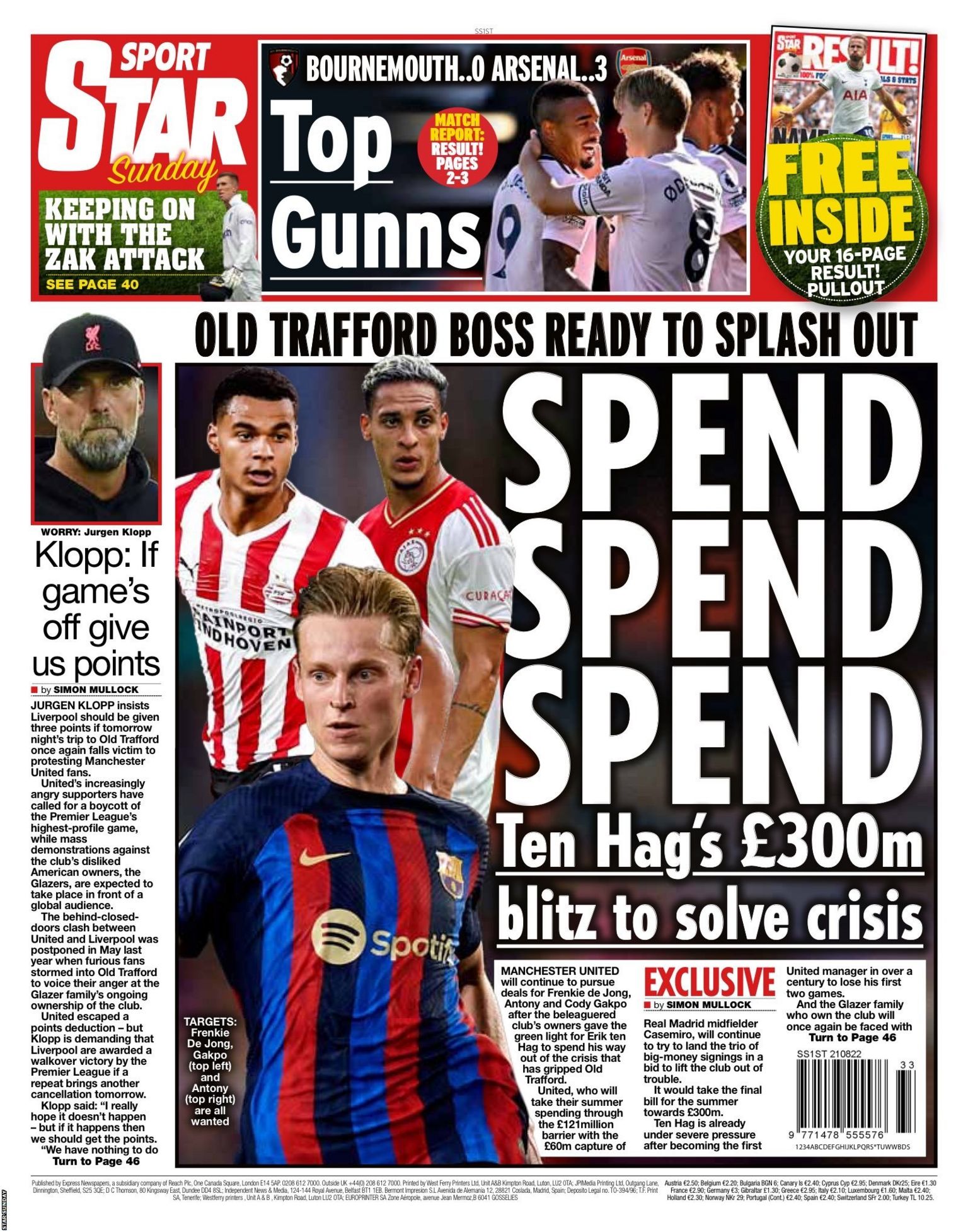 Sunday's sports pages - BBC Sport