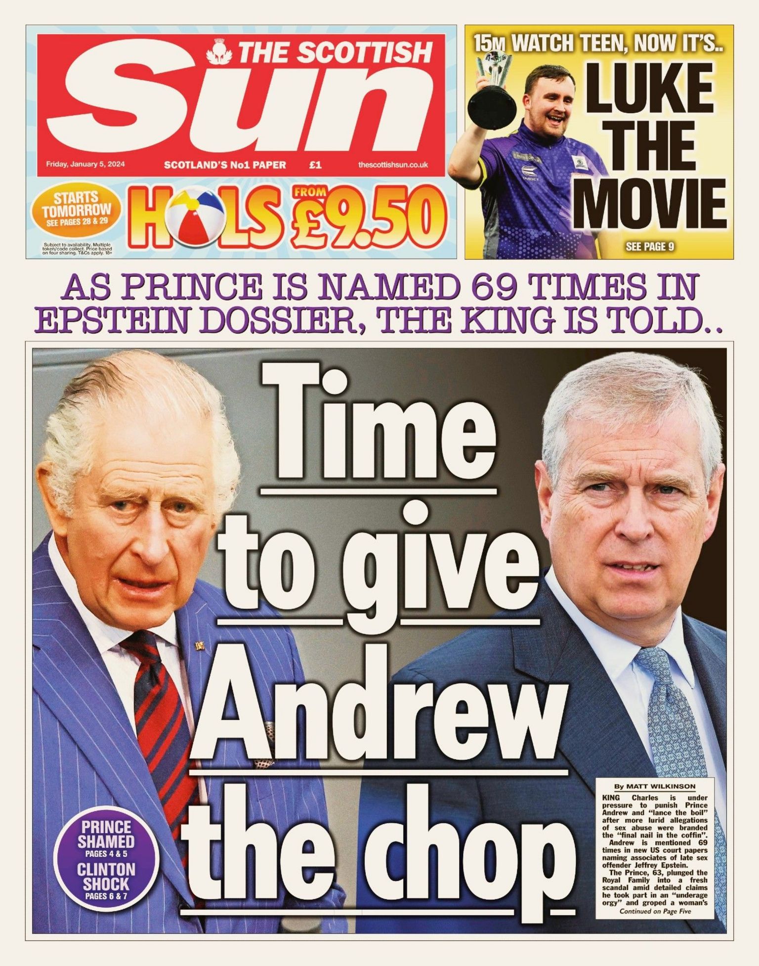 Scotland's papers: PM's election hint and Prince Andrew sex claims ...