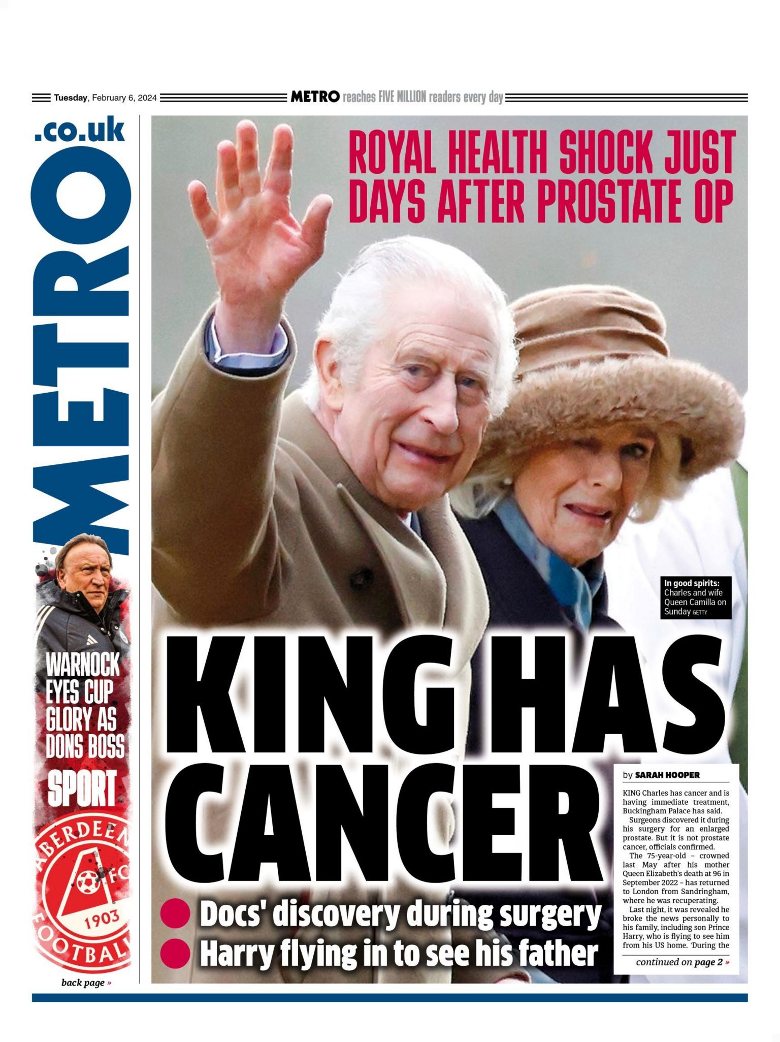 Scotland's papers: 'King has cancer' and wills loophole for murderers ...