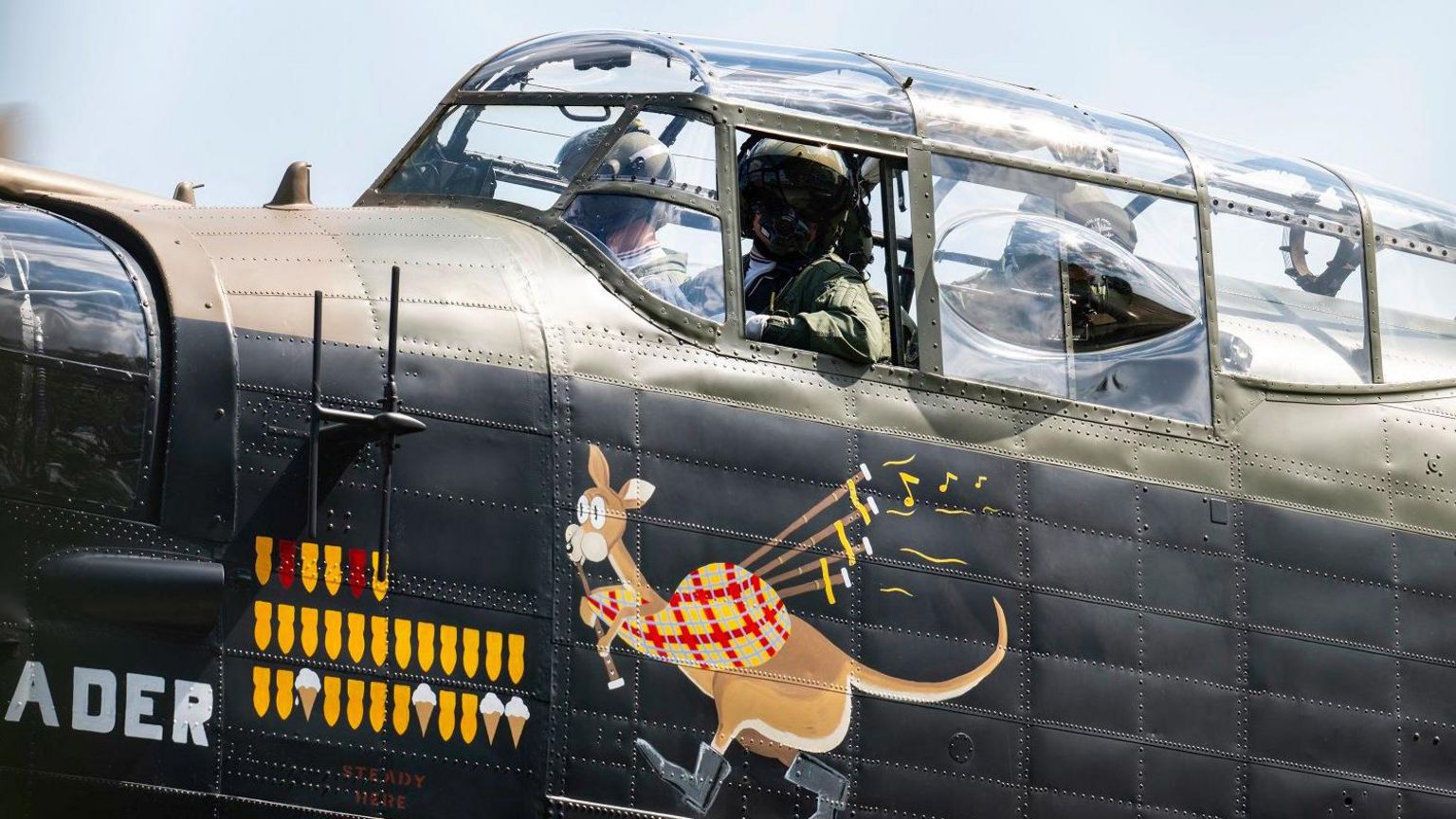 Lancaster bomber takes to sky over Lincolnshire after restoration - BBC ...