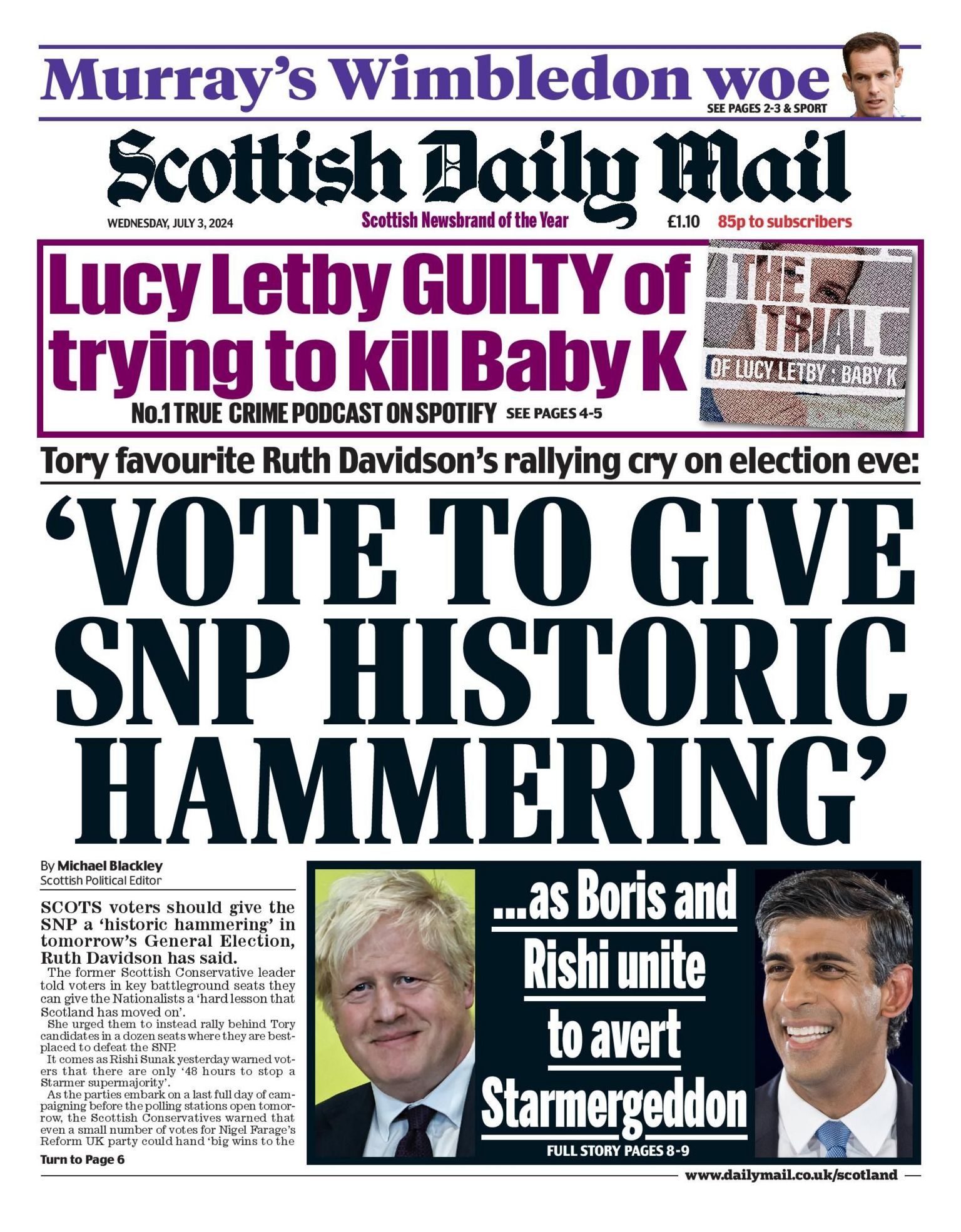 Scotland's papers: Postal vote court threat and Murray bows out - BBC News
