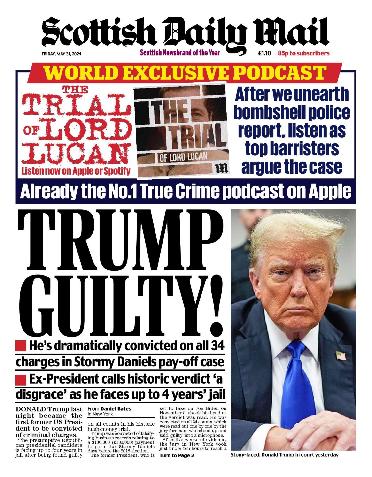Scotland's papers: Trump found guilty and Glen Coe mother's heartbreak ...
