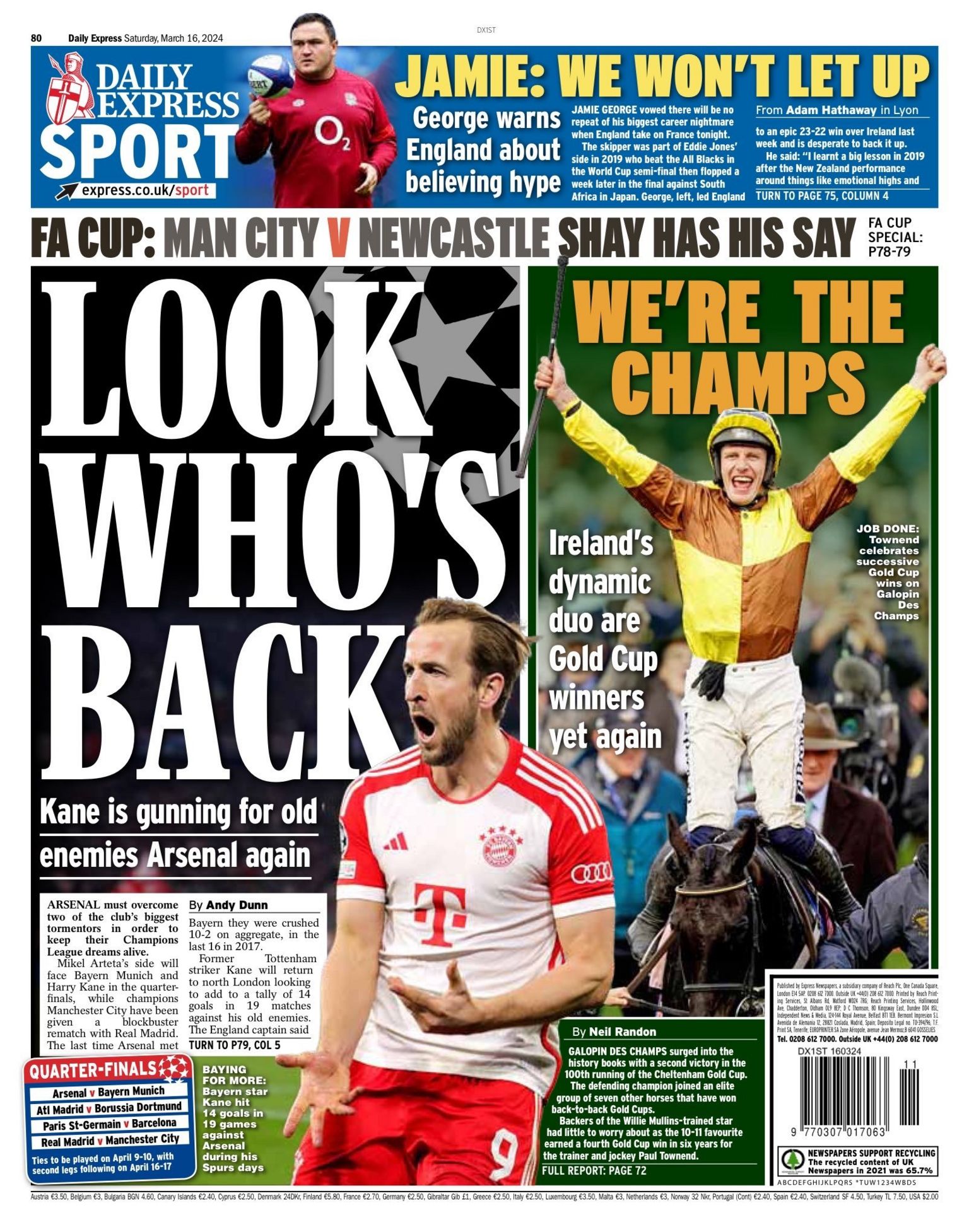 Saturday's back pages - BBC Sport