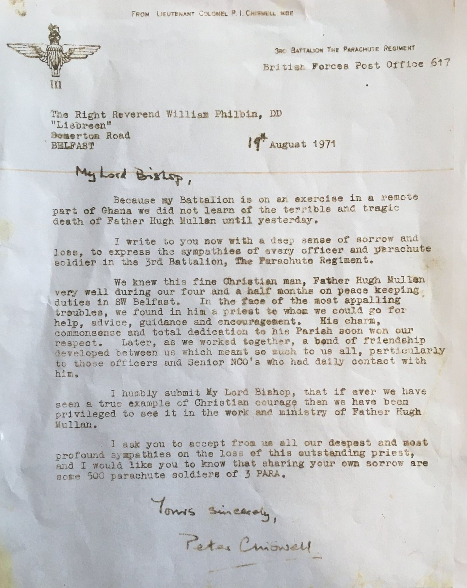 Ballymurphy inquest: commander praised priest in letter - BBC News