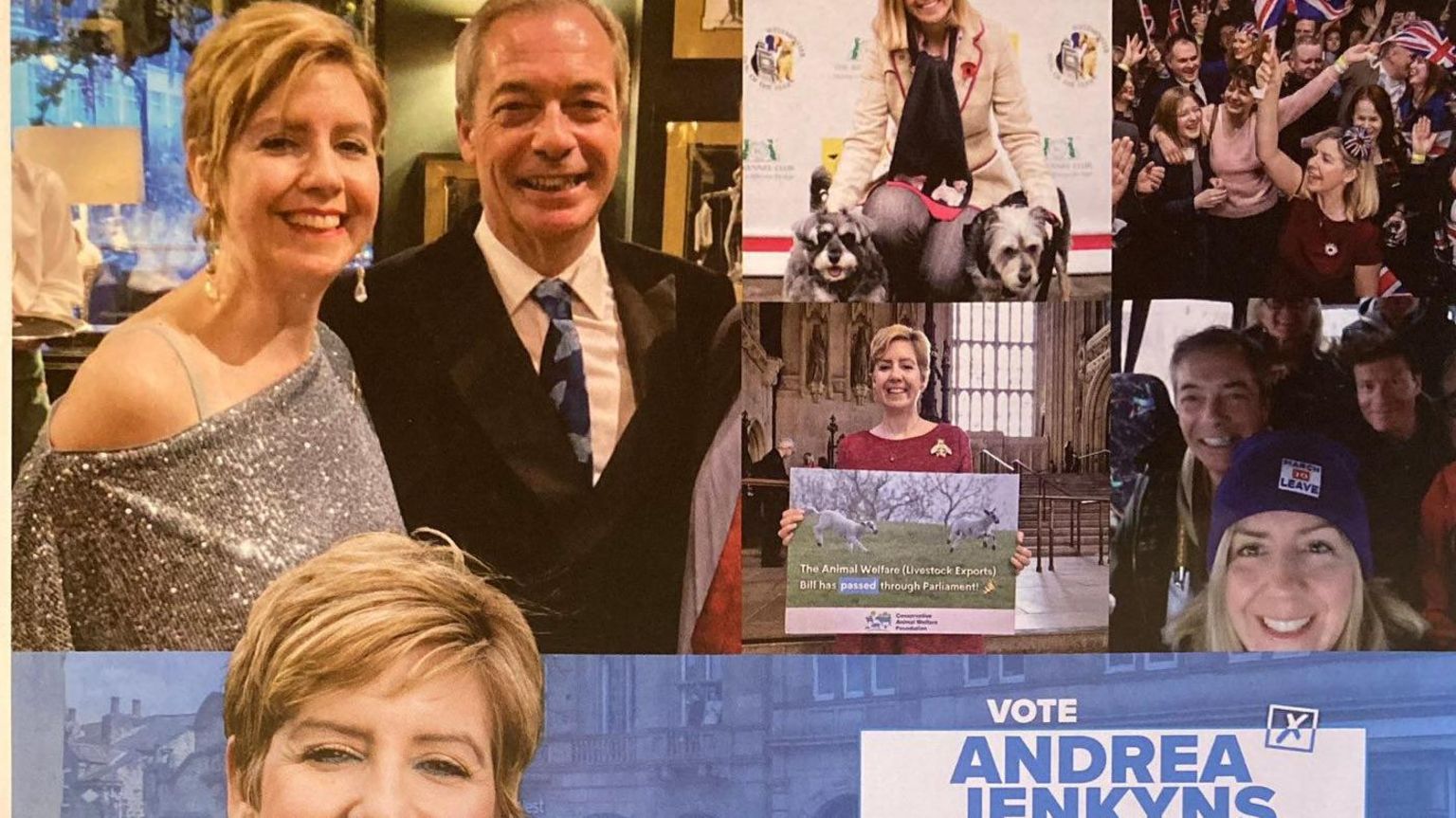 Tory candidate Andrea Jenkyns features Farage on election leaflet - BBC ...