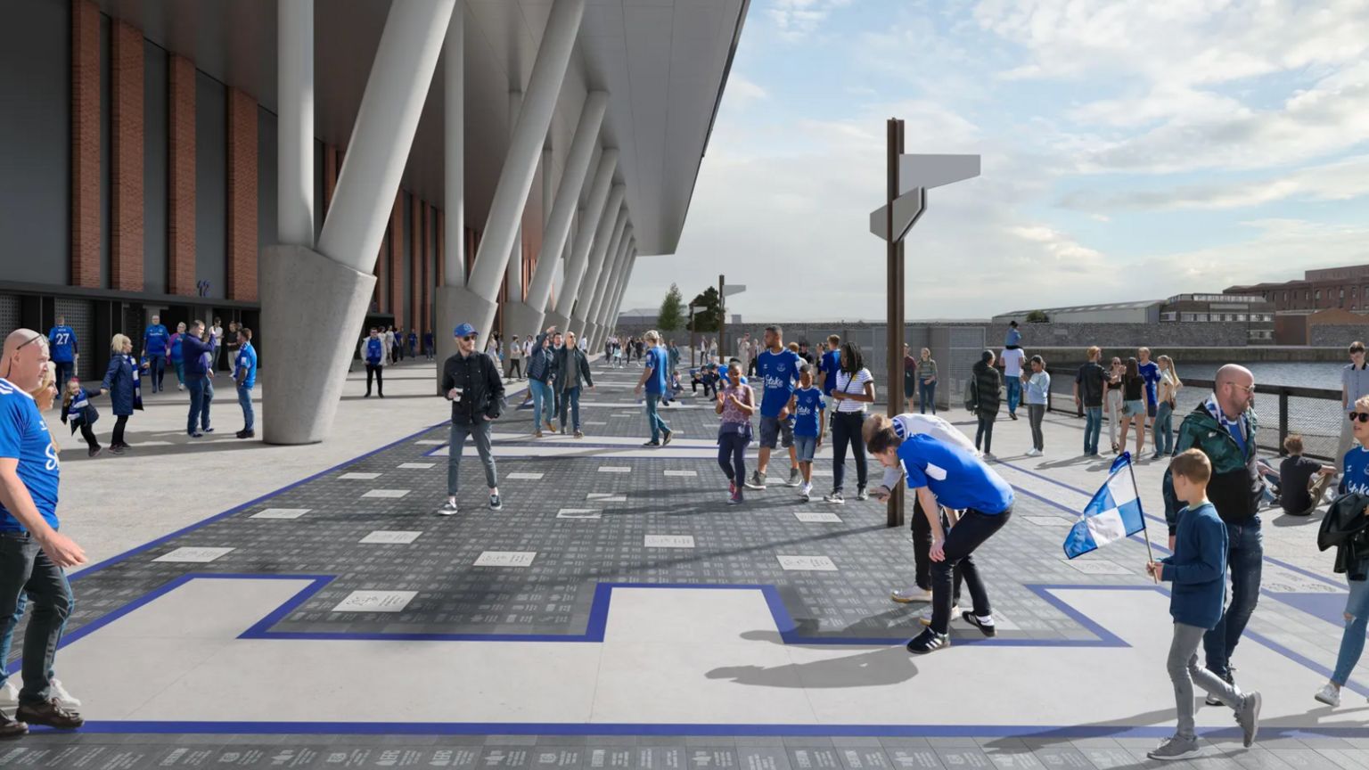 Everton Way widened to make room for fans' engraved stones - BBC News