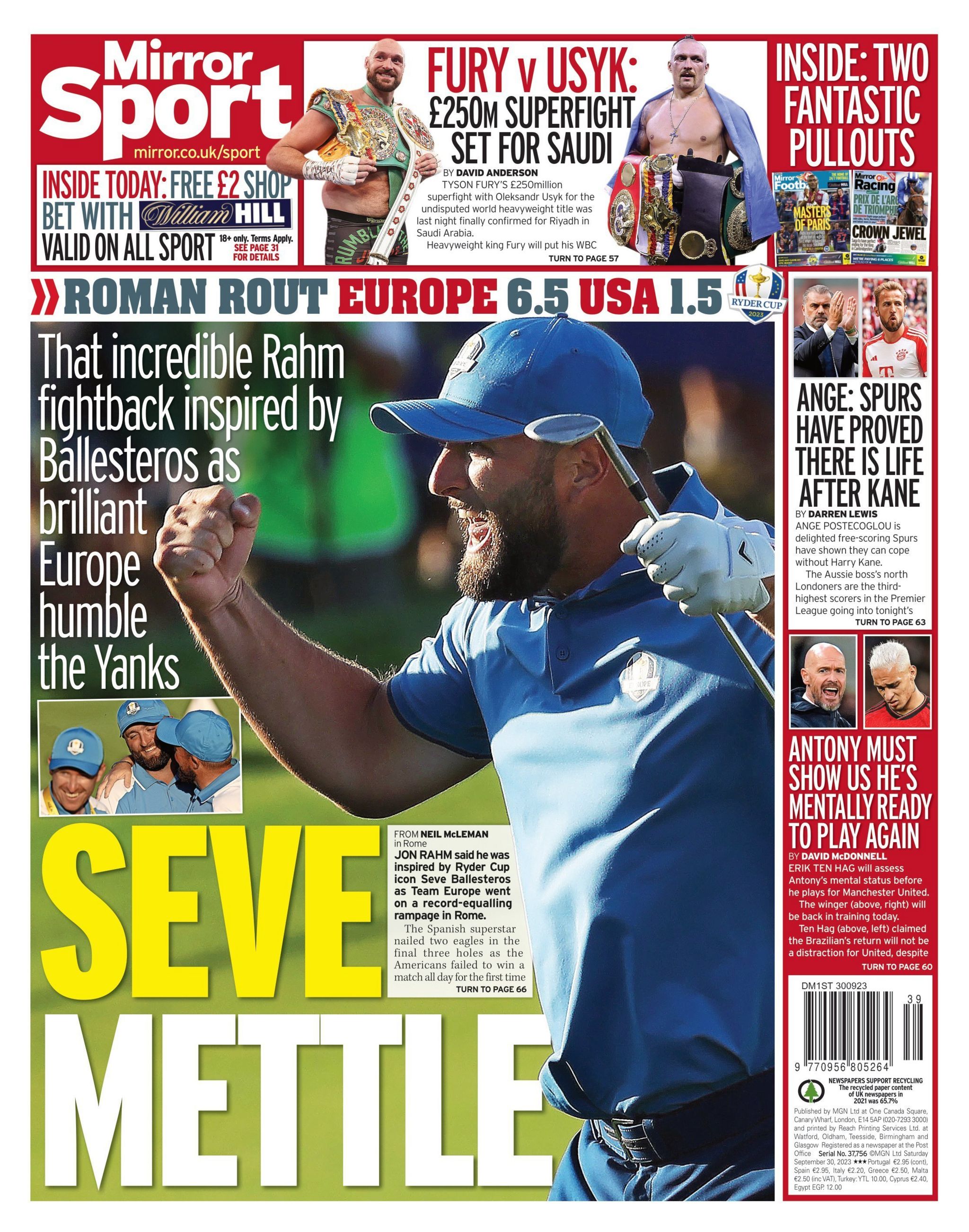 Saturday's back pages - BBC Sport