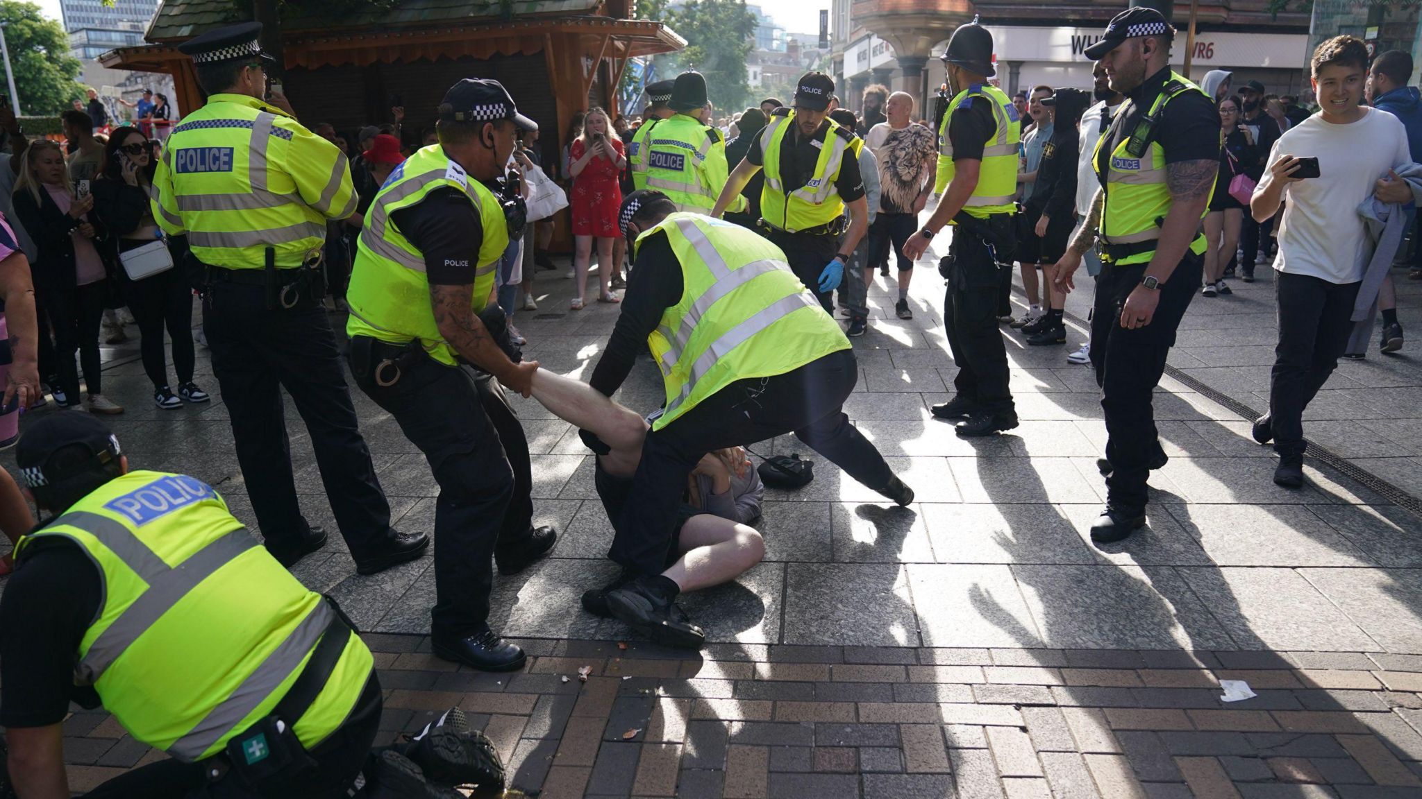 Police arrest 15 people at Nottingham city centre protests - BBC News