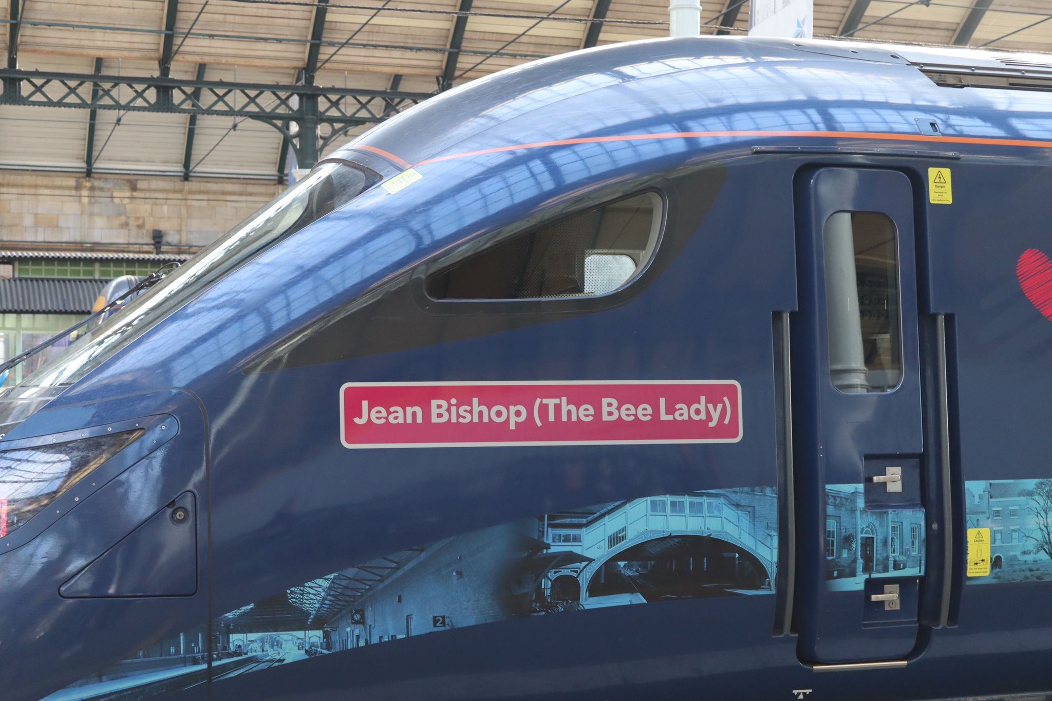 Hull: New train named after Bee Lady fundraiser Jean Bishop - BBC News