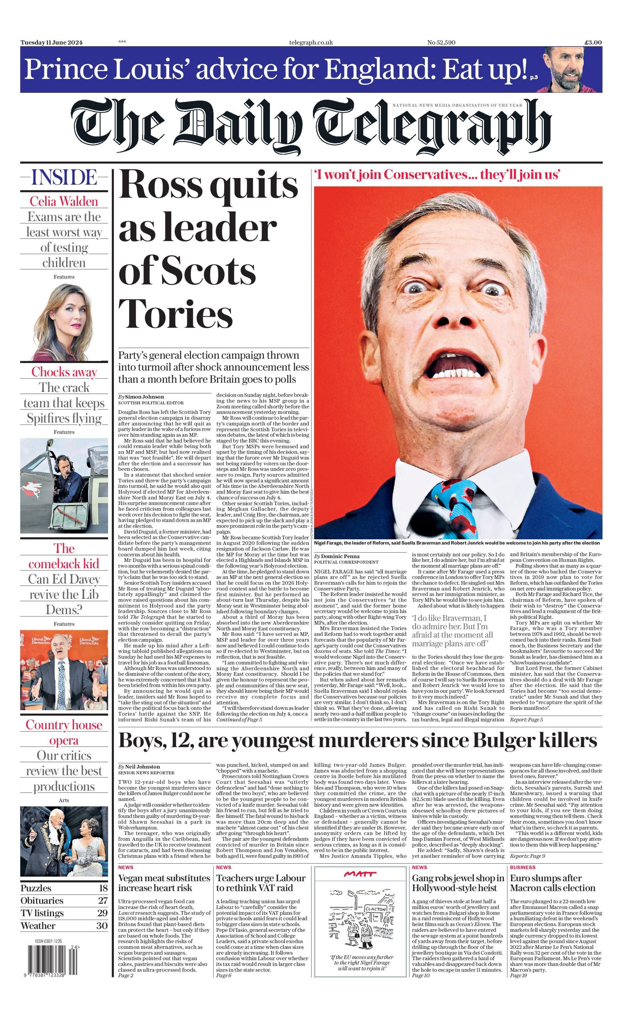 Scotland's papers: Scots Tories in 'turmoil' as Ross resigns - BBC News