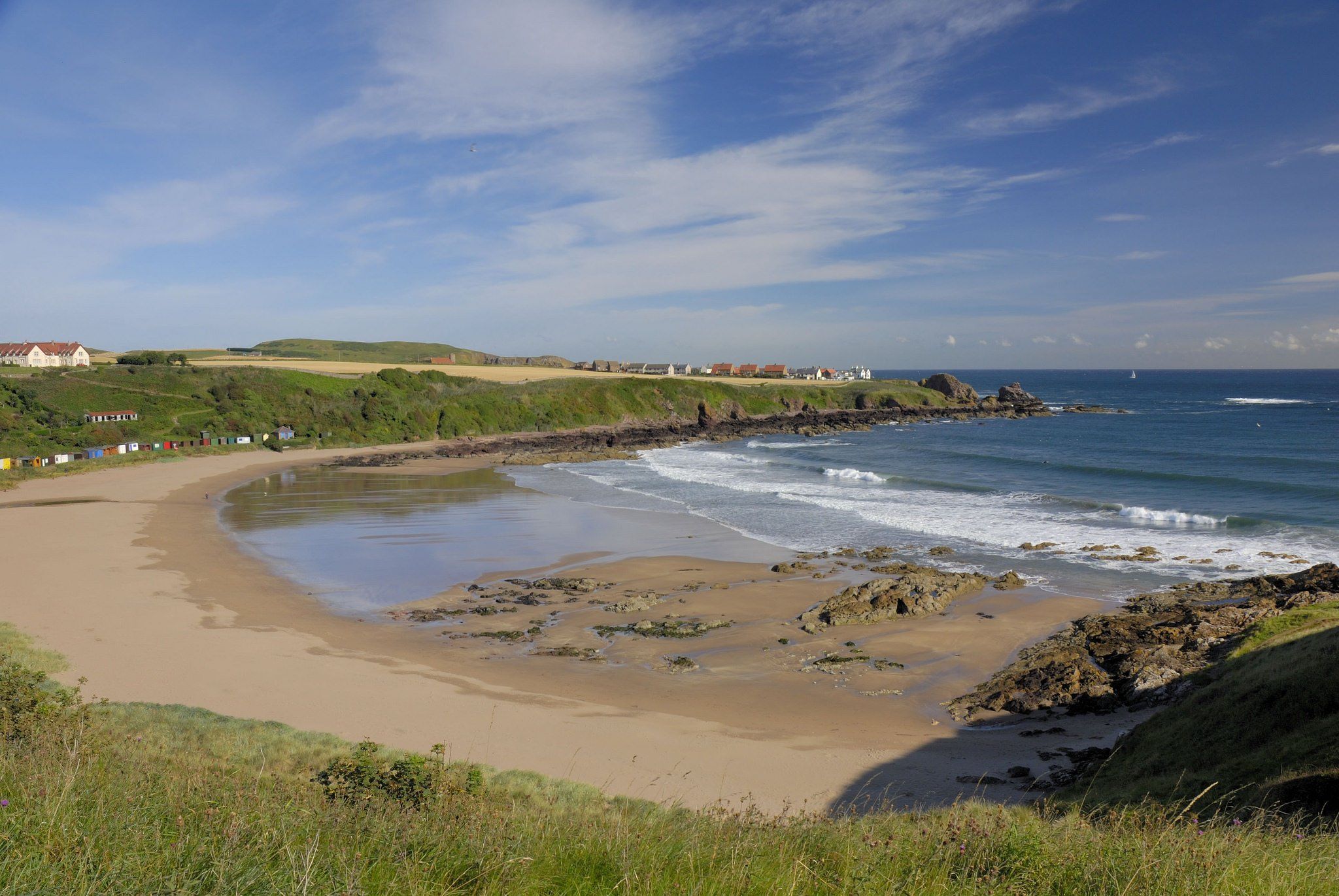Coldingham Bay colourful beach hut bidders sought - BBC News