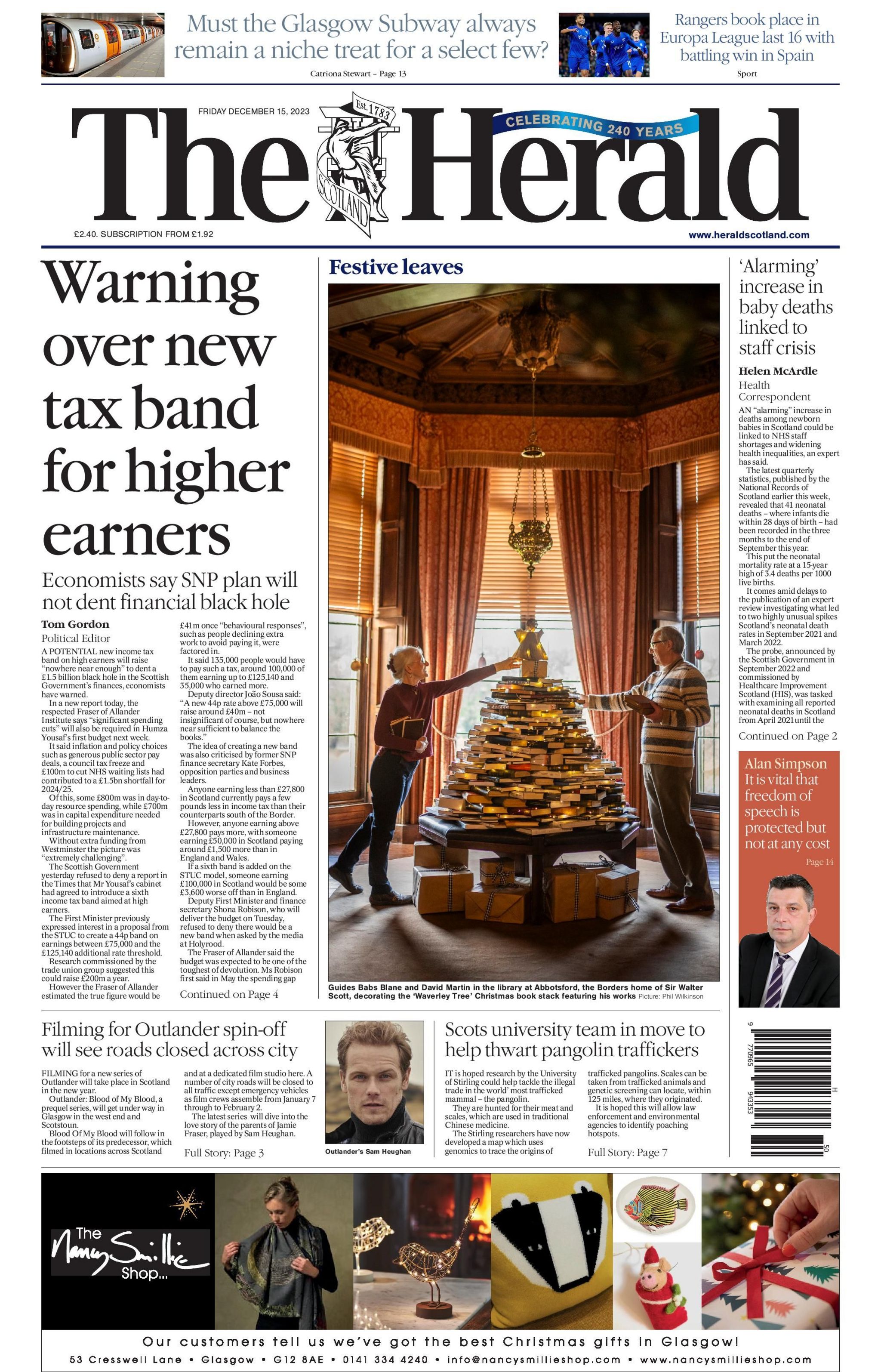Scotland's papers: 'Justice for Caroline' and tax plan warning - BBC News