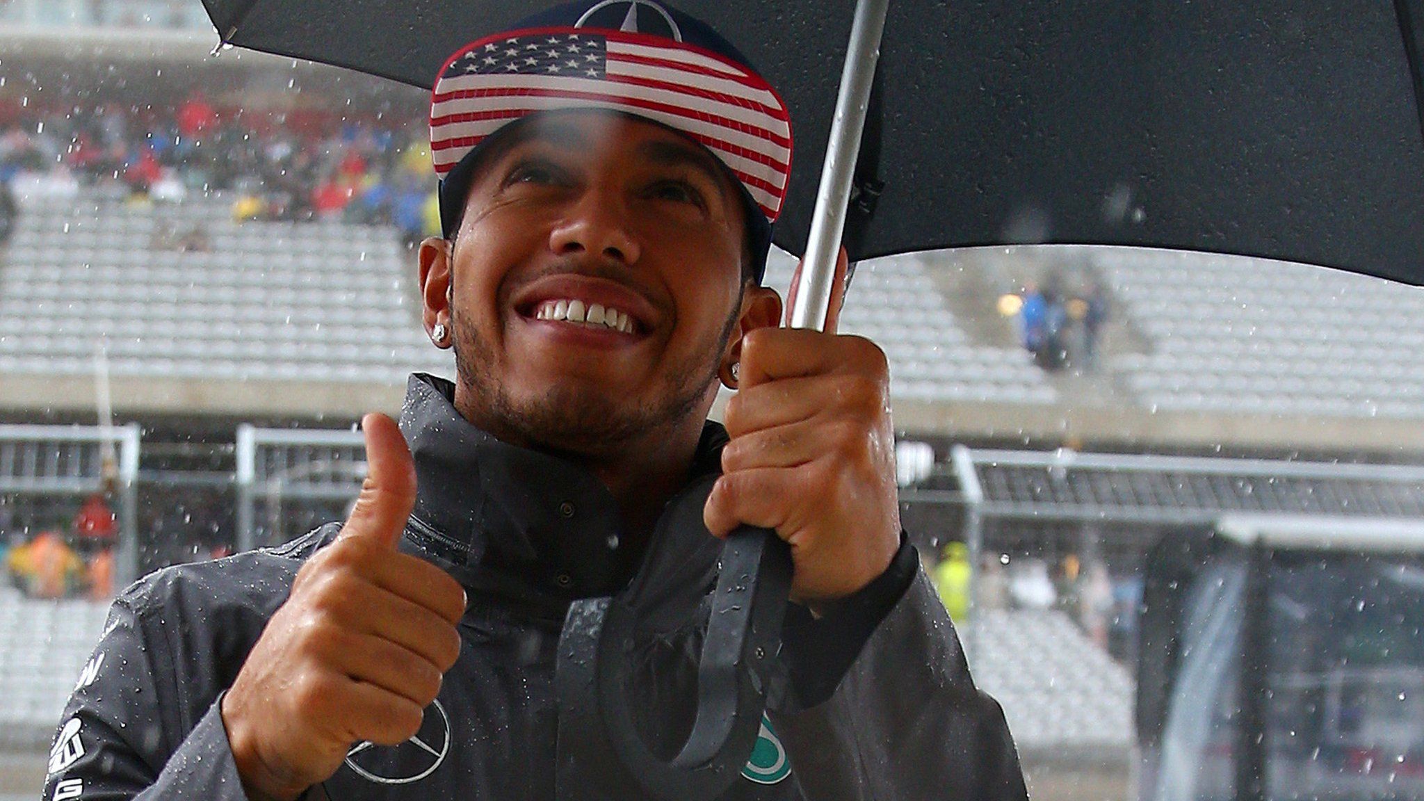 Lewis Hamilton sets blistering time in wet United States GP practice ...