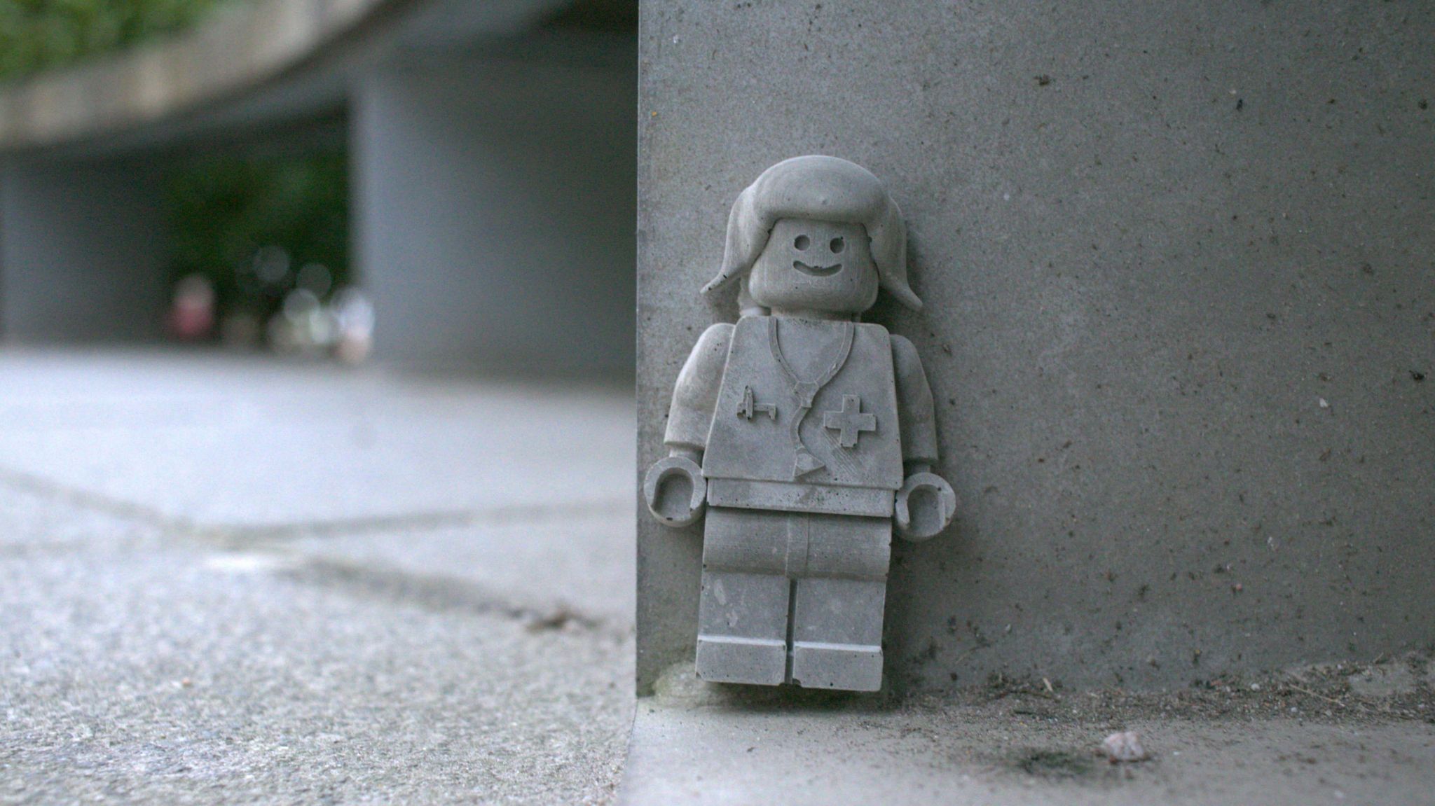 Lego-inspired figures made from concrete hidden around Aberdeen - BBC News