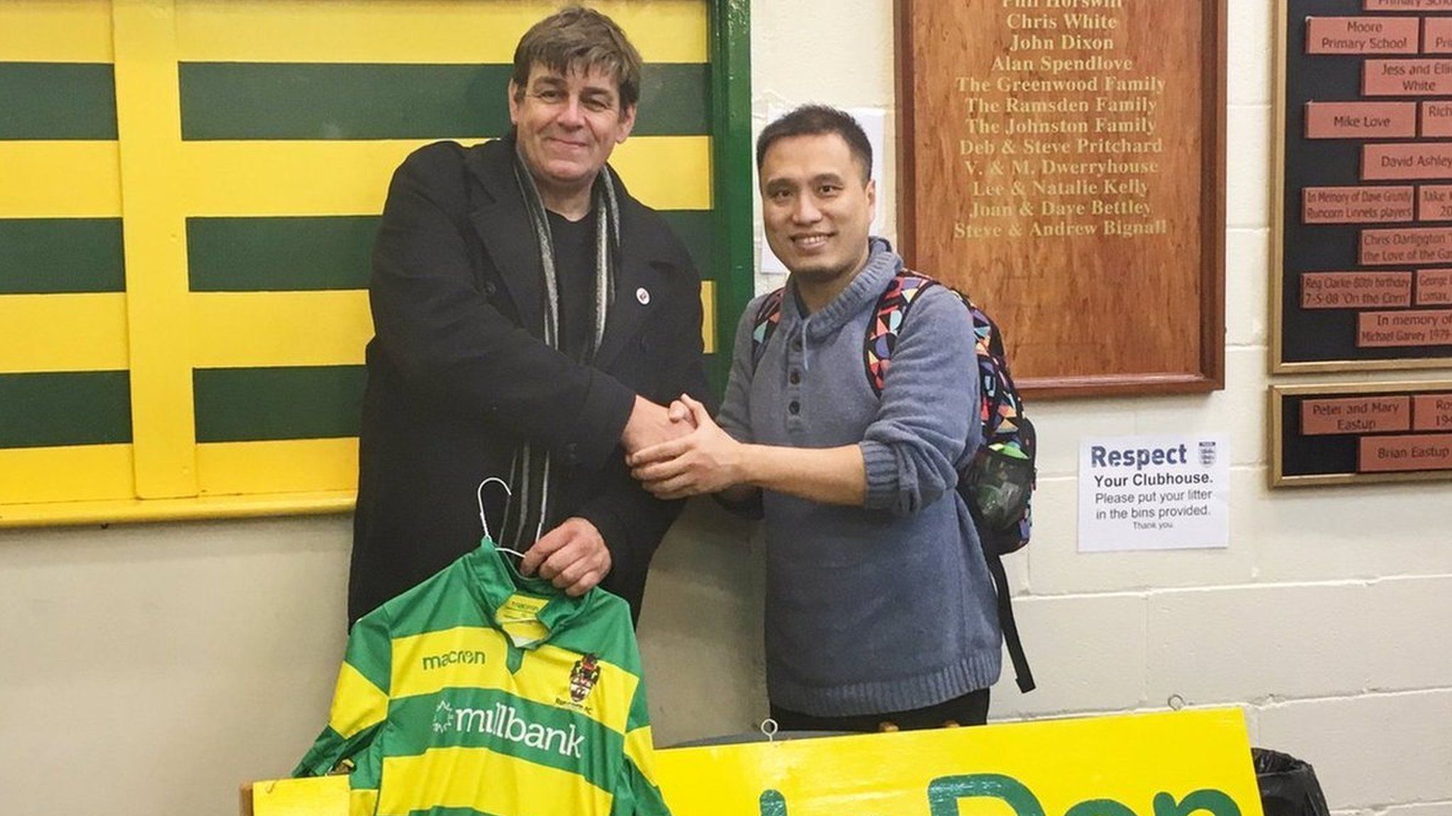 Runcorn FC Halton superfan flies family from China for visit - BBC News