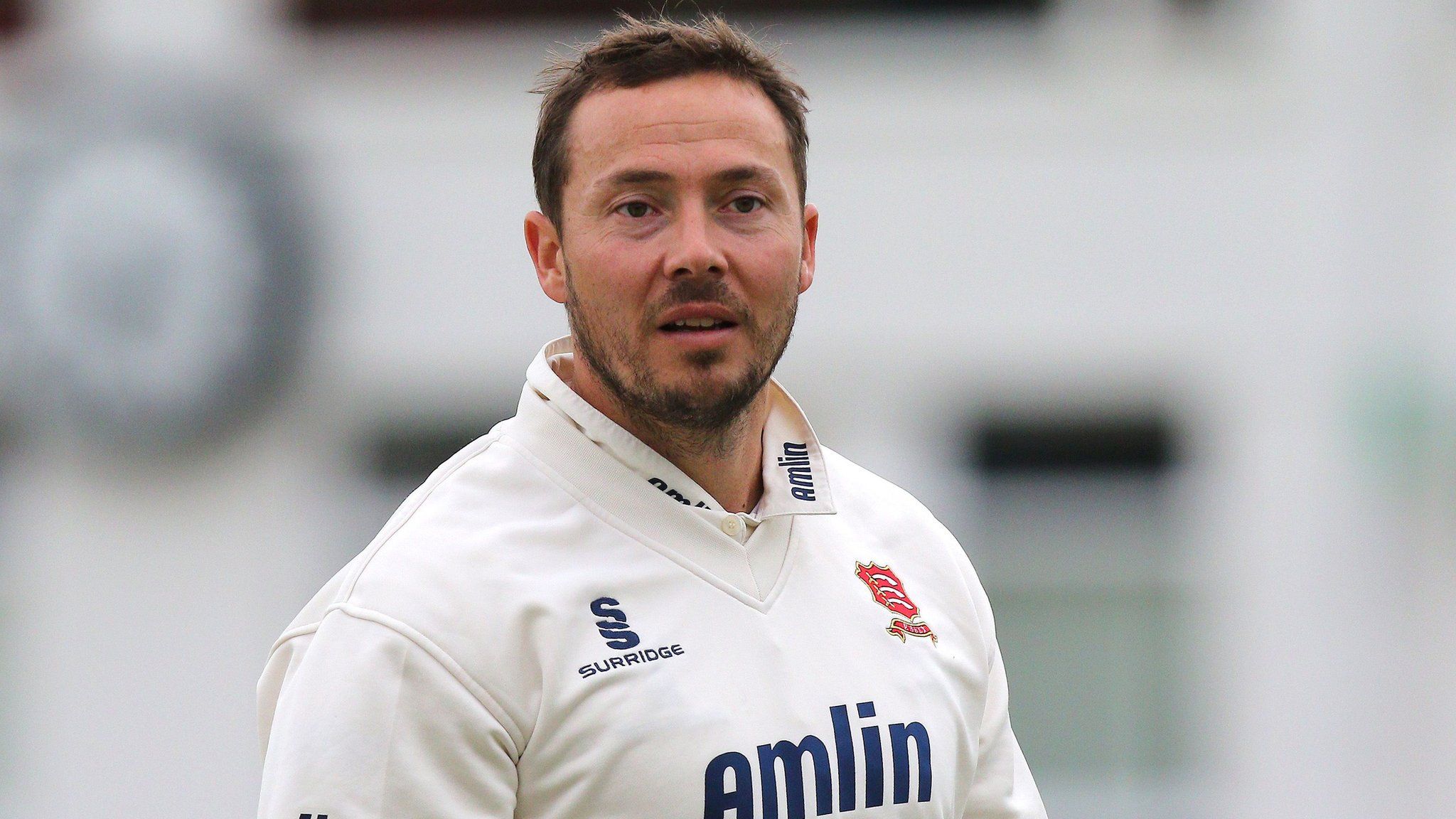 Keaton Jennings, Ben Duckett, Graham Napier and Jeetan Patel in line ...