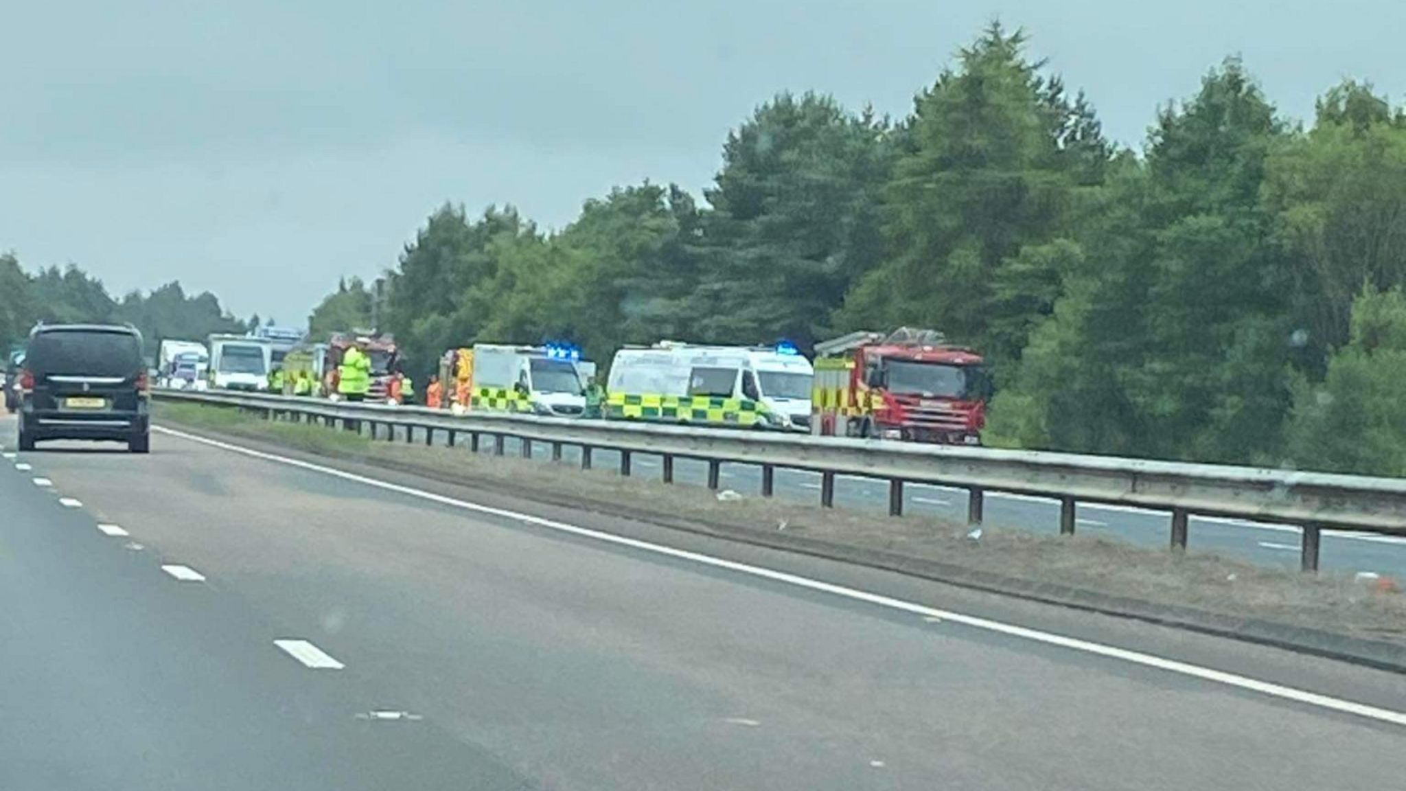 Lorry driver dies after vehicle comes off A92 dual carriageway - BBC News