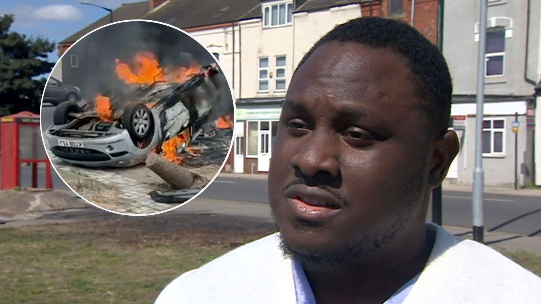 Middlesbrough carer given £28k to replace car burnt out in riot - BBC News