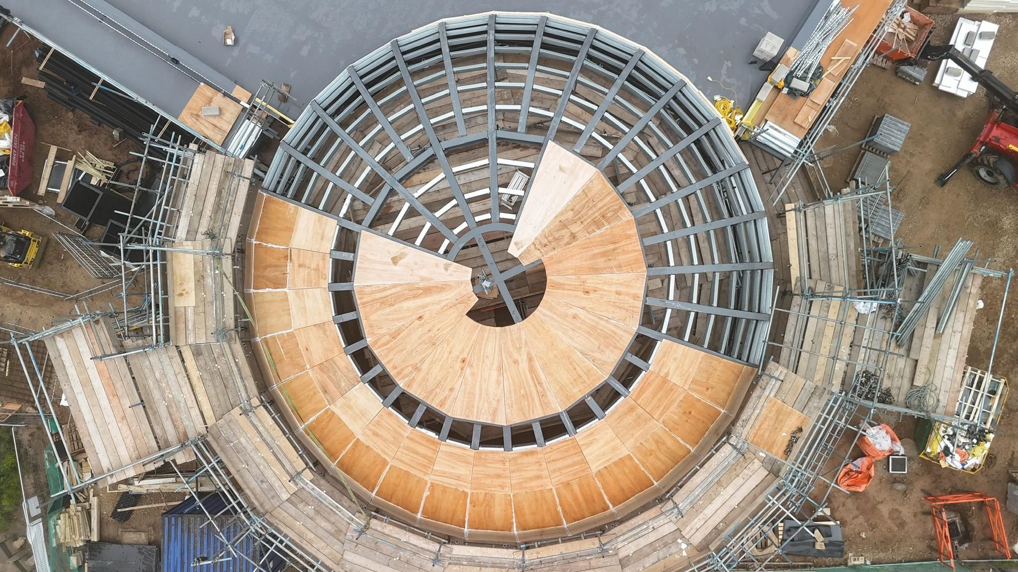 Sherwood Observatory: New pictures show construction of planetarium ...