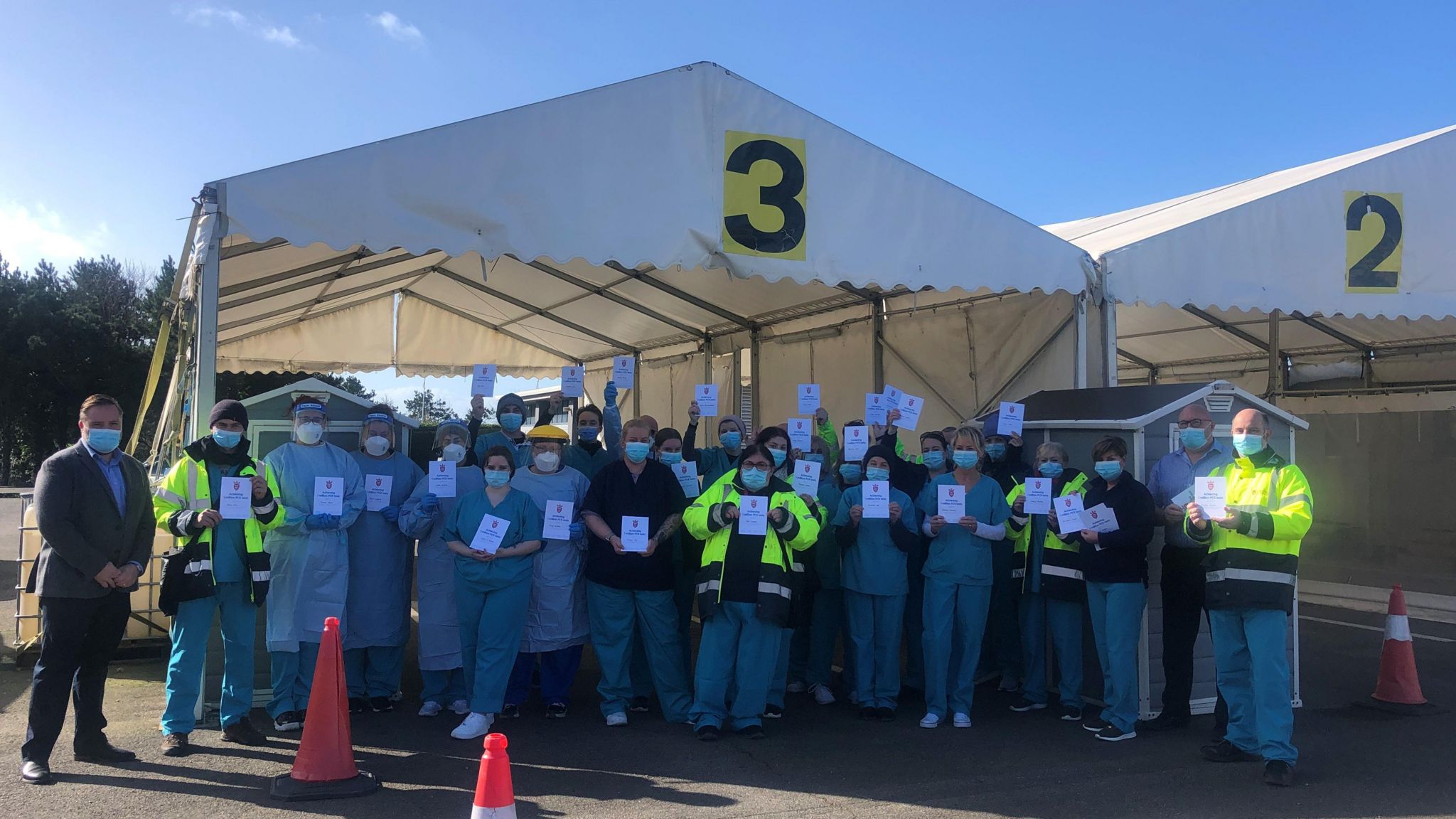 PCR testing staff awarded certificates for one million swabs - BBC News