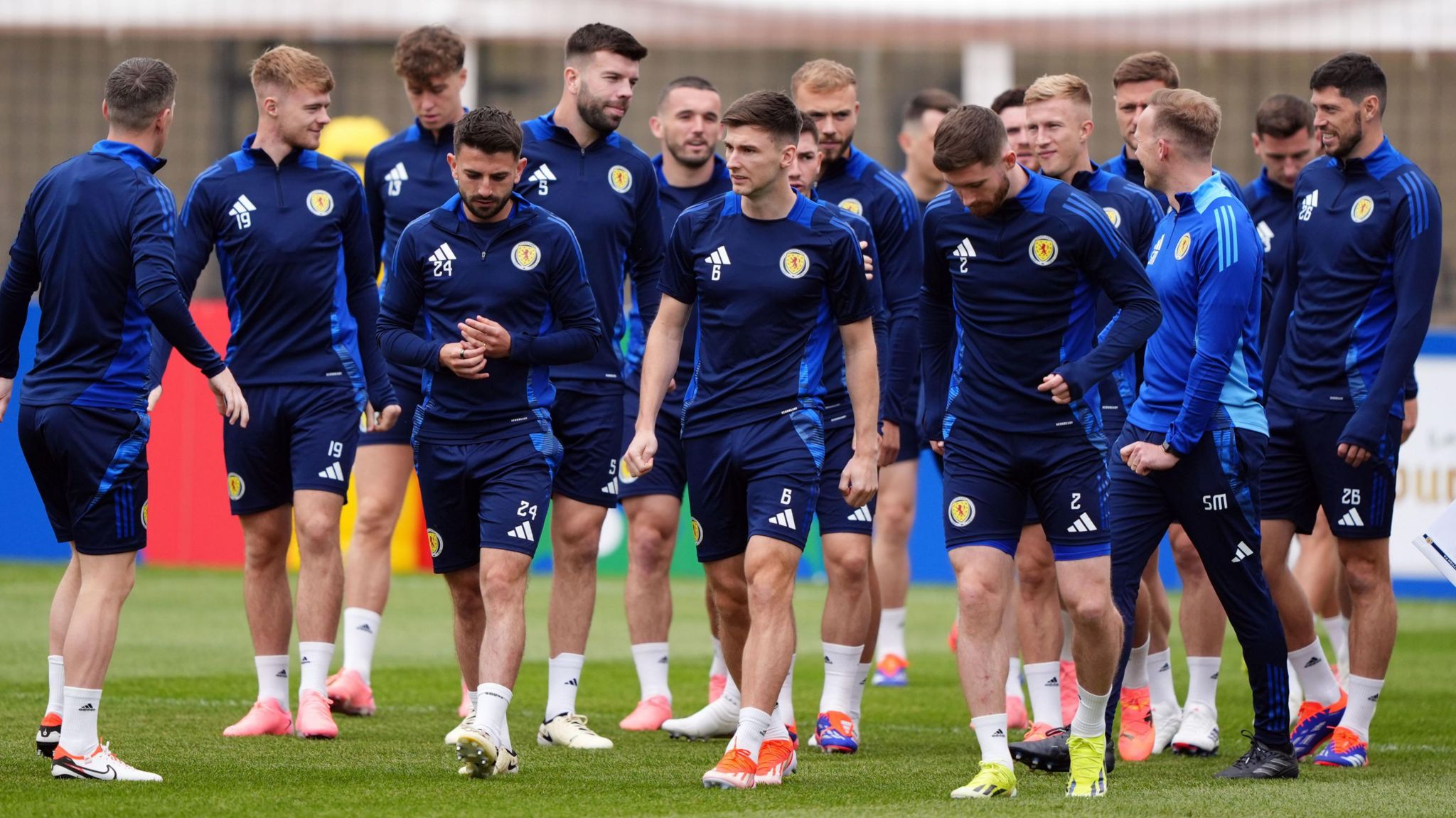 Full Scotland squad take part in training ahead of Euros opener - BBC Sport