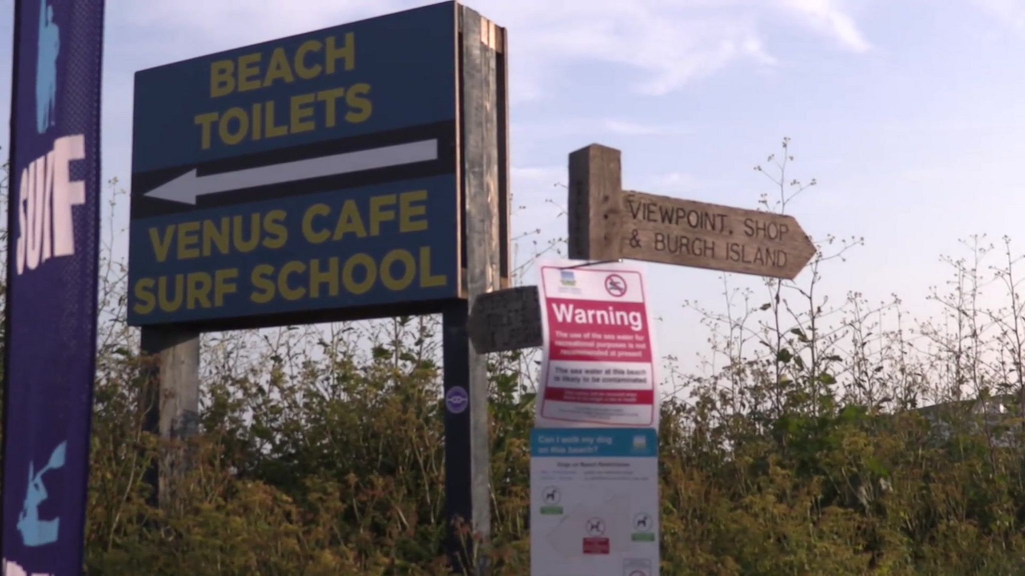 Bigbury sewage discharge warning for sea bathers - BBC News