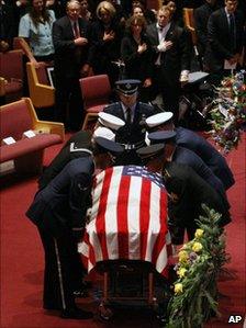 Funeral services held for former Senator Ted Stevens - BBC News