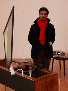 Junk shop artist Haroon Mirza wins £16,500 prize - BBC News