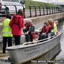 Teesside wheelyboat helps disabled 'feel free' on river - BBC News