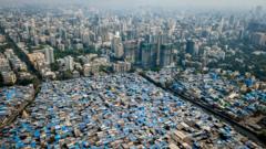 Aerial photos reveal the stark divide between rich and poor - BBC News