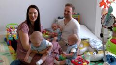 Rare identical Cheshire triplets were 'one-in-200 million' - BBC News