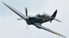Crashed WW2 Spitfire's first flight since 1944 - BBC News