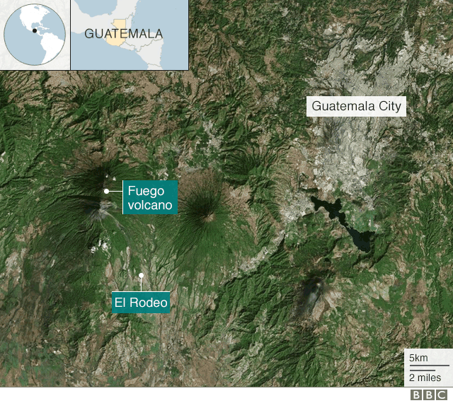 Guatemala volcano: Dozens die as Fuego volcano erupts - BBC News